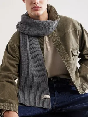 A.p.c. Sasha Ribbed-knit Wool And Cashmere-blend Scarf