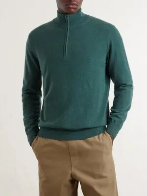 Altea Virgin Wool Half-zip Sweater - Green