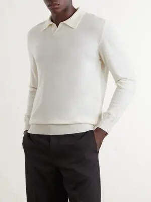 Altea Virgin Wool Polo Sweater - Neutrals