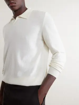 Altea Virgin Wool Polo Sweater - Neutrals