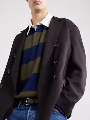 A.p.c. Isaac Logo-embroidered Striped Cotton Polo Shirt - Blue