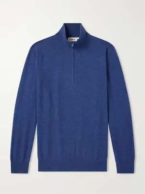 Altea Virgin Wool Half-zip Sweater - Blue