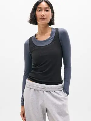 Athleta Perfect Rib Layered Top