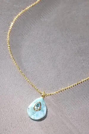 ROBINDIRA UNSWORTH Elena Larimar Teardrop Necklace