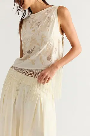 Free People Carlie Fringe Top - Tea