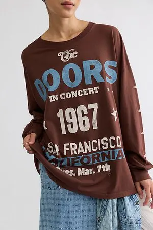 Daydreamer The Doors Gig Poster Long Sleeve Tee - Brown