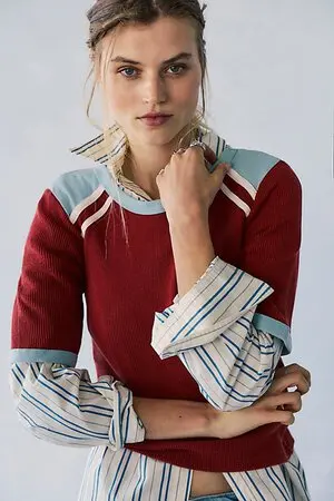 Free People Freddie Striped Button-down Shirt - Ivory Combo
