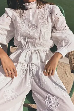 Free People Azul Eyelet Blouse