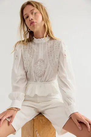 Free People Azul Eyelet Blouse