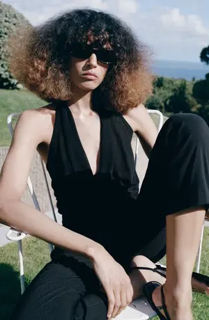 Mango Draped Fine Knit Top