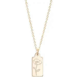 SET & STONES 14k Gold Fill Birth Flower Pendant Necklace - Gold/august