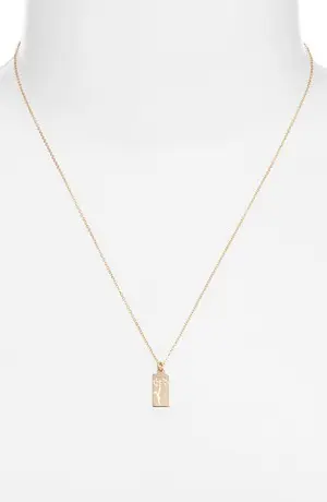 SET & STONES 14k Gold Fill Birth Flower Pendant Necklace - Gold/august