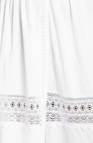 BUXOM COUTURE Puff Sleeve Lace Maxi Dress - White