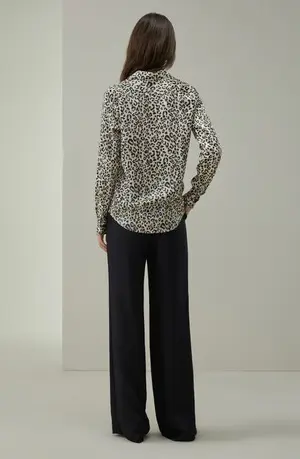 Lilysilk Leopard Print Silk Shirt