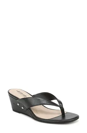 LIFESTRIDE Stella Wedge Flip Flop - Black