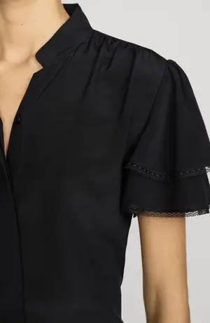 FRAME Arcadia Layered Ruffle Silk Top