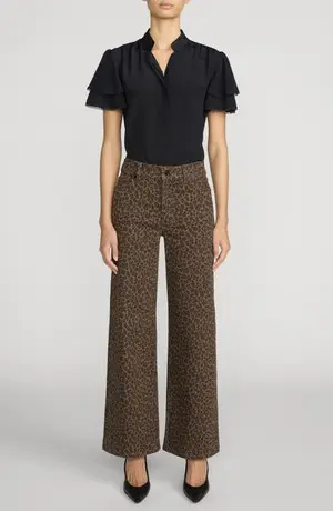 FRAME Arcadia Layered Ruffle Silk Top