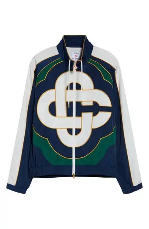 Casablanca Colorblock Logo Embroidered Windbreaker Jacket - Poly Taffeta