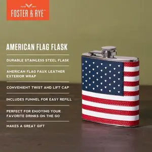 FOSTER & RYE American Flag Flask