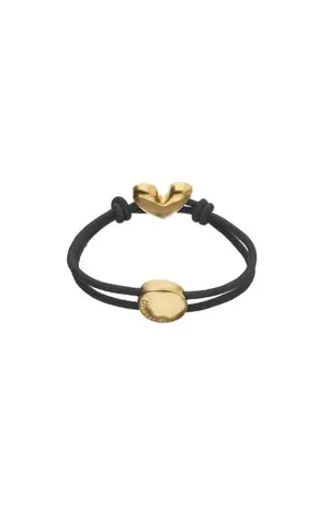 UNODE50 18k Gold-plated Heart Elastic Bracelet - Black