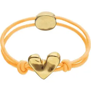 UNODE50 UNODE50 18k Gold-Plated Heart Elastic Bracelet Orange