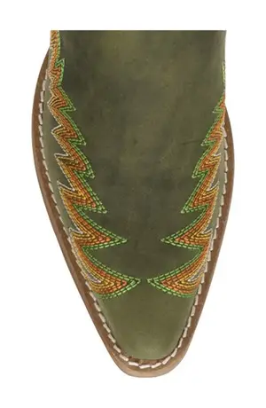 DINGO Lantana Leather Western Boots - Olive