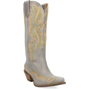 DINGO Lantana Leather Western Boots - White