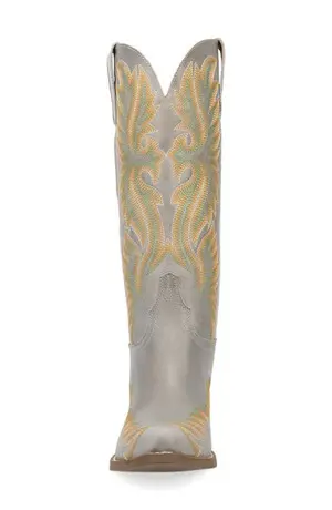 DINGO Lantana Leather Western Boots - White