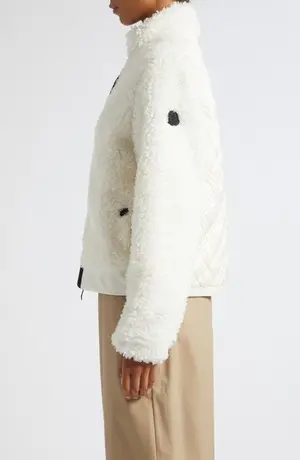 Moncler Mixed Media Fleece Zip Cardigan