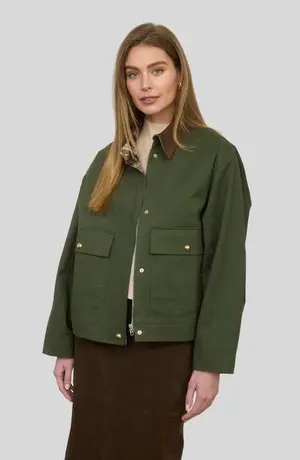 ZOE AND CLAIRE Cotton Utility Jacket