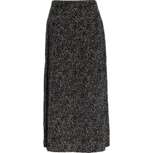 Valentino Garavani Starry Silk Crêpe De Chine Skirt - Black/cream