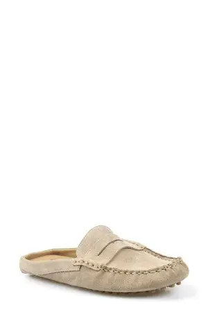NATIONAL COMFORT Hawlie Flat Leather Mule - Nat Suede