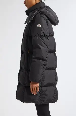 Moncler Long Water Repellent Quilted Down Coat