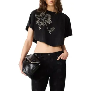 Steve Madden Callum Embellished Floral Graphic Top