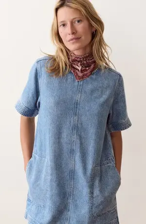 Marine Layer Izzy Denim Shift Minidress