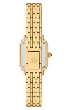 Michele Mini Deco Madison Two-tone 18k Plate Diamond Bracelet Watch