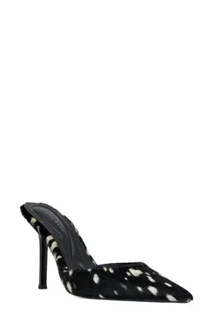 AZALEA WANG Cambie Calf Hair Mule - Black Multi