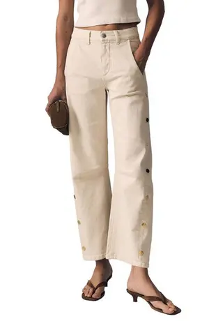 LE JEAN Frankie Studded Barrel Leg Jeans