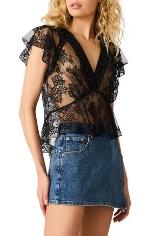 Steve Madden Leyla Sheer Lace Top