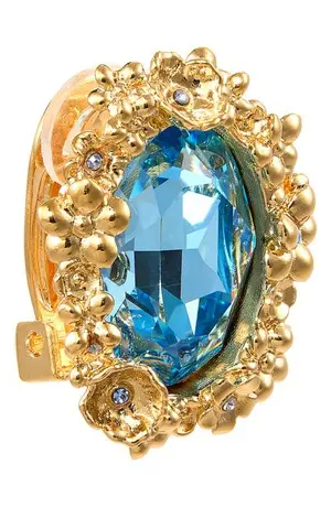 Oscar De La Renta Oval Medallion Crystal Stud Earrings
