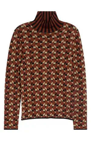 ZANKOV Merino Wool Jacquard Sweater - Brown