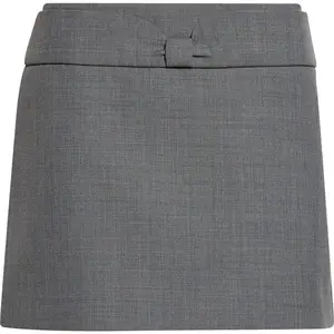 SHUSHU/TONG Bow Low Rise Miniskirt - Grey