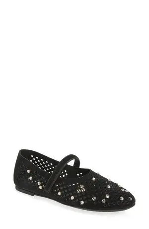PEDRO GARCIA Alisa Mary Jane Flats With Crystal Embellishments