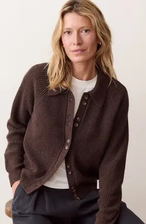 Marine Layer Parker Cotton & Merino Wool Blend Cardigan