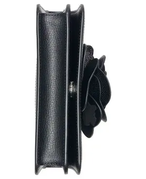 Karl Lagerfeld Paris Kosette Flower Applique Crossbody - Black/silver