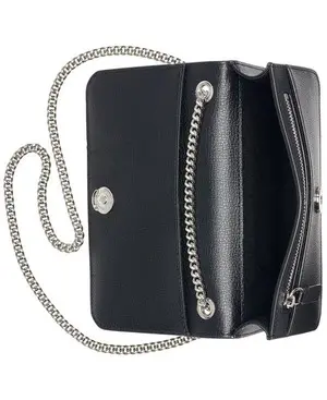 Karl Lagerfeld Paris Kosette Flower Applique Crossbody Bag - Black/silver