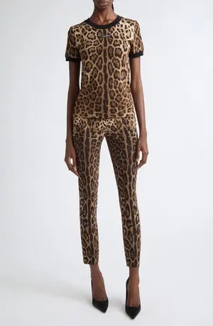 Dolce & Gabbana Leopard Jacquard Cotton Jersey T-shirt
