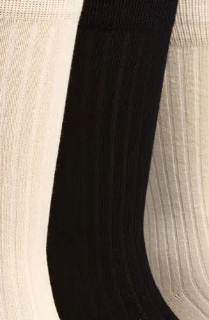 BOSS 3-pack Iconic Ribbed Crew Socks - Open White
