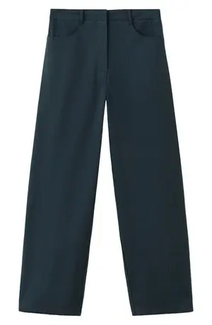 Mango High-waisted Balloon Pants With Tapered Leg - Navy