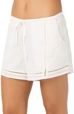 O'Neill Cotton Shorts With Ladder Stitch Detail - White